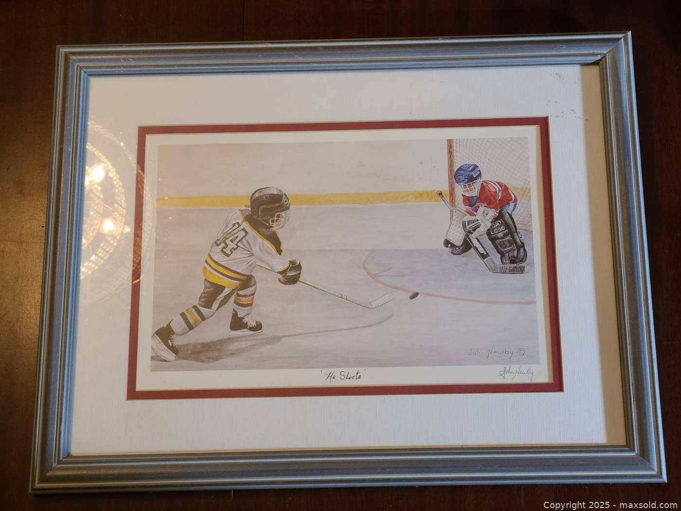 John Newby He Shoots signed limited edition framed print | Maxsold