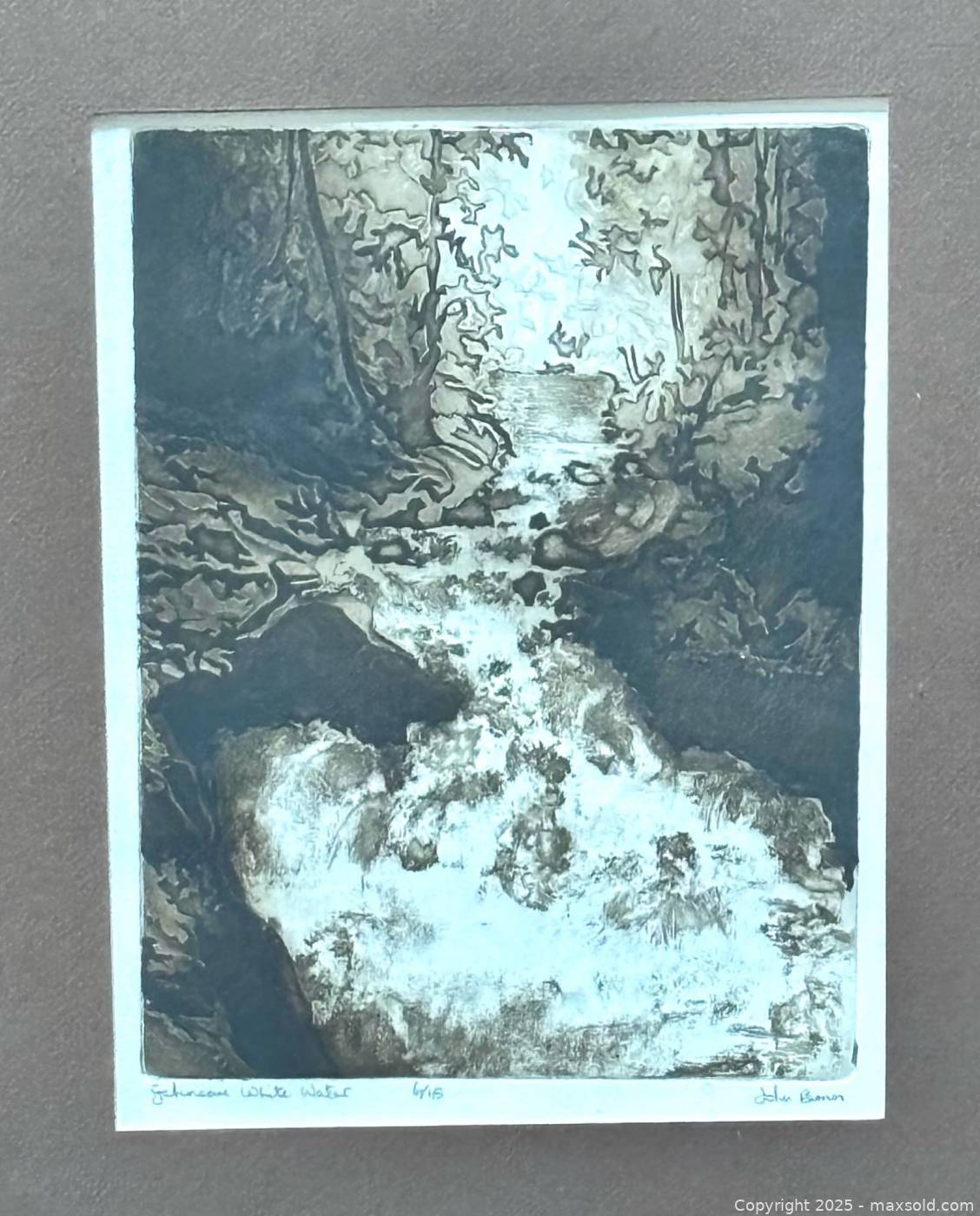 John Benn etching Gatineau White Water | Maxsold