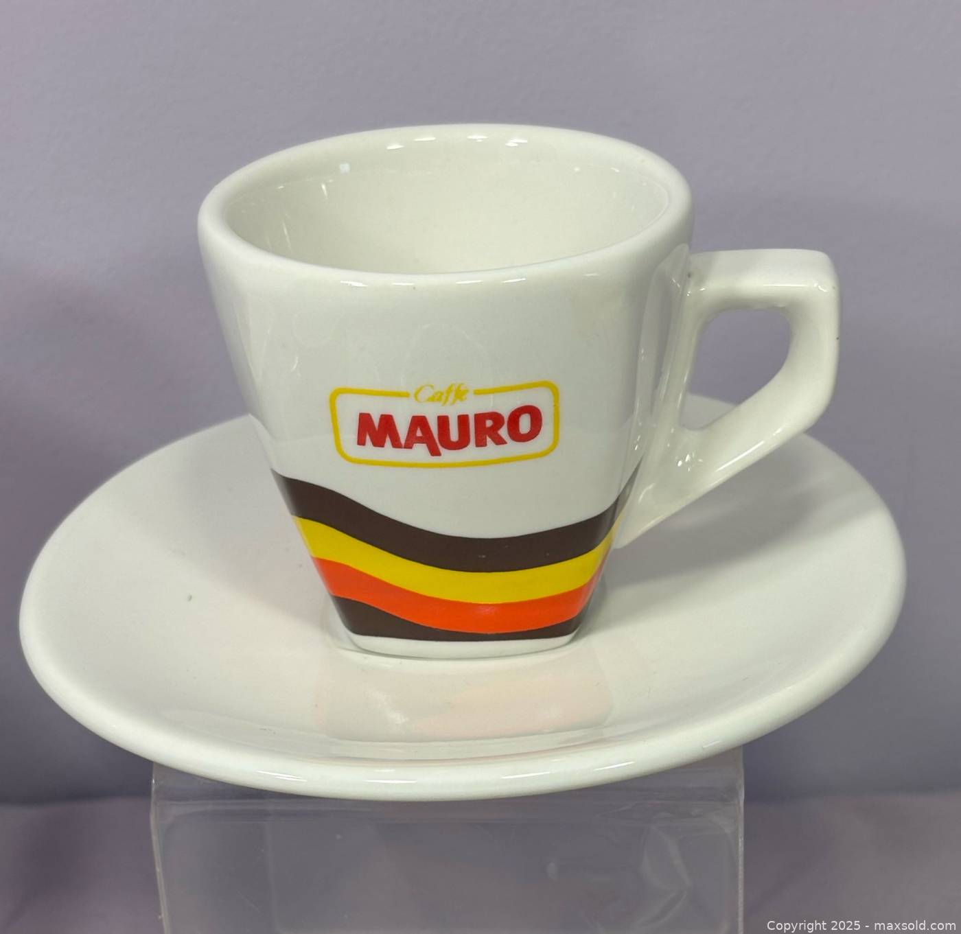 ACF Italy Caffè Mauro porcelain espresso cup and saucer set | Maxsold