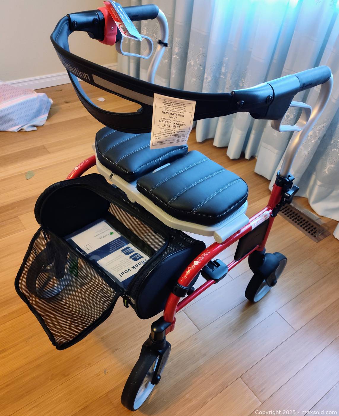 Evolution 4-Wheel Rollator Walker, Red | Maxsold