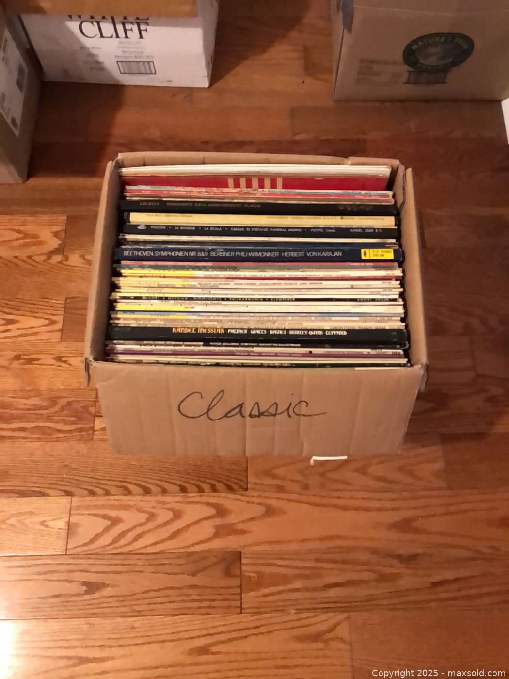 Large box of classical vinyl records | Maxsold
