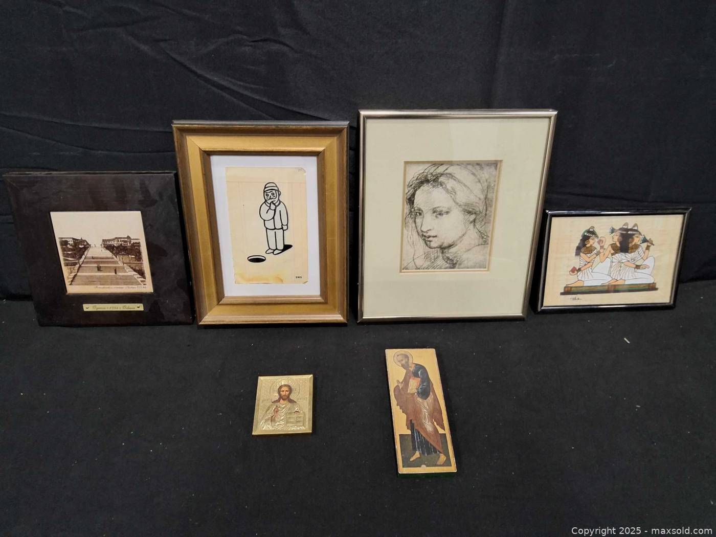 Assorted Small Framed Art And Icon Prints 6pcs Maxsold