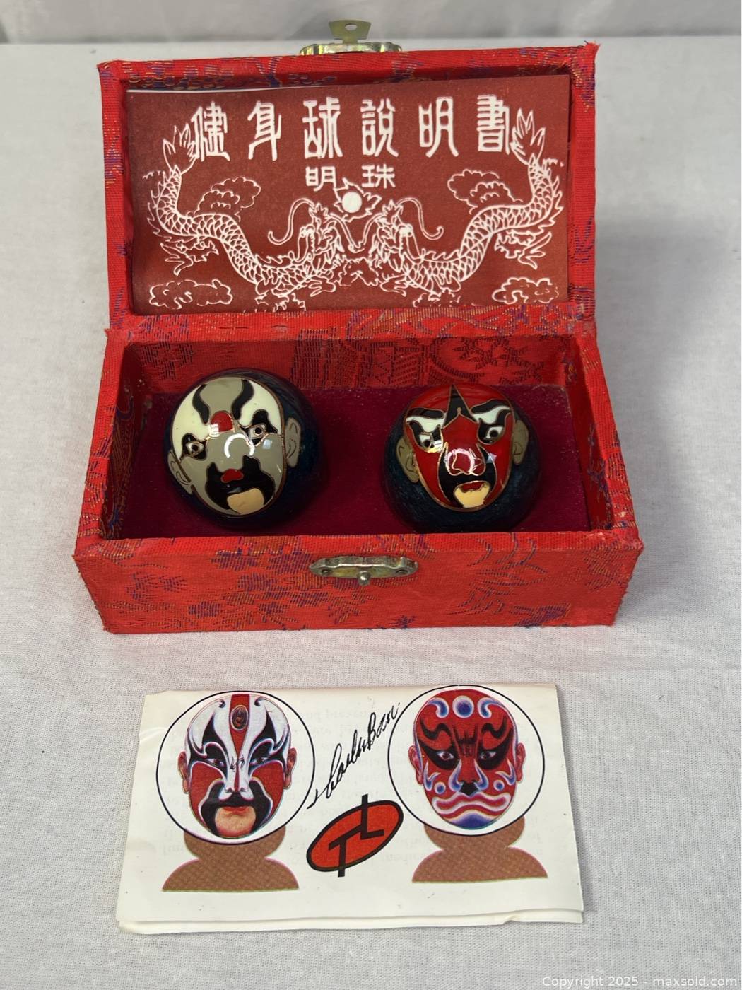 Chinese Baoding Health Balls in Dragon Box | Maxsold