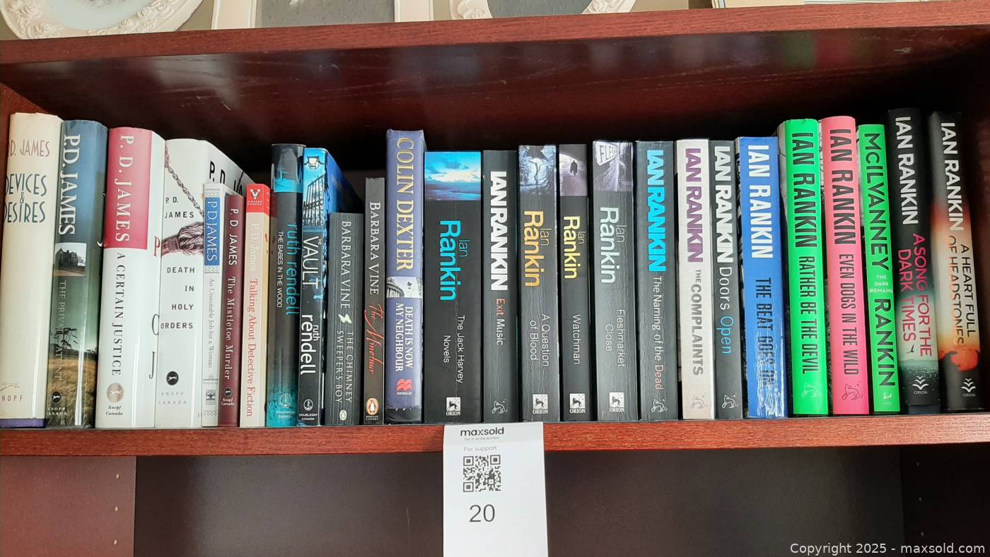 Mystery novels by Ian Rankin, P.D. James, Ruth Rendell | Maxsold