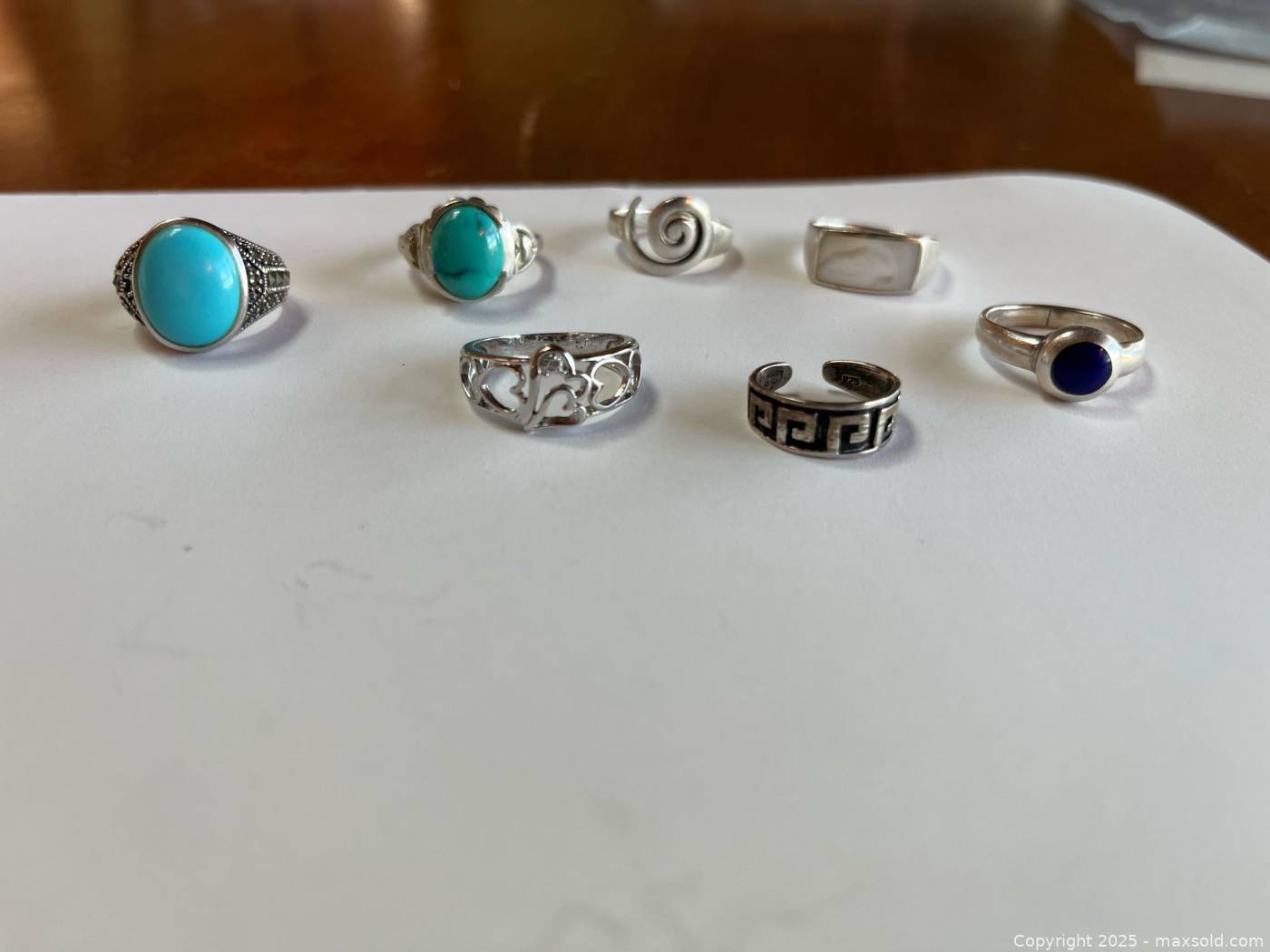 Seven sterling silver rings | Maxsold