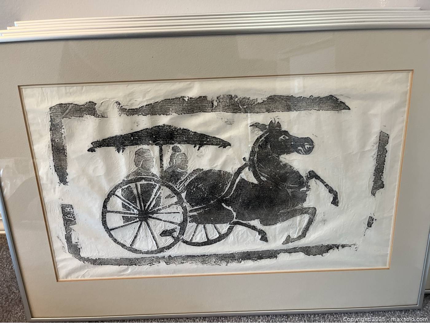 7 framed horse and chariot rubbings | Maxsold