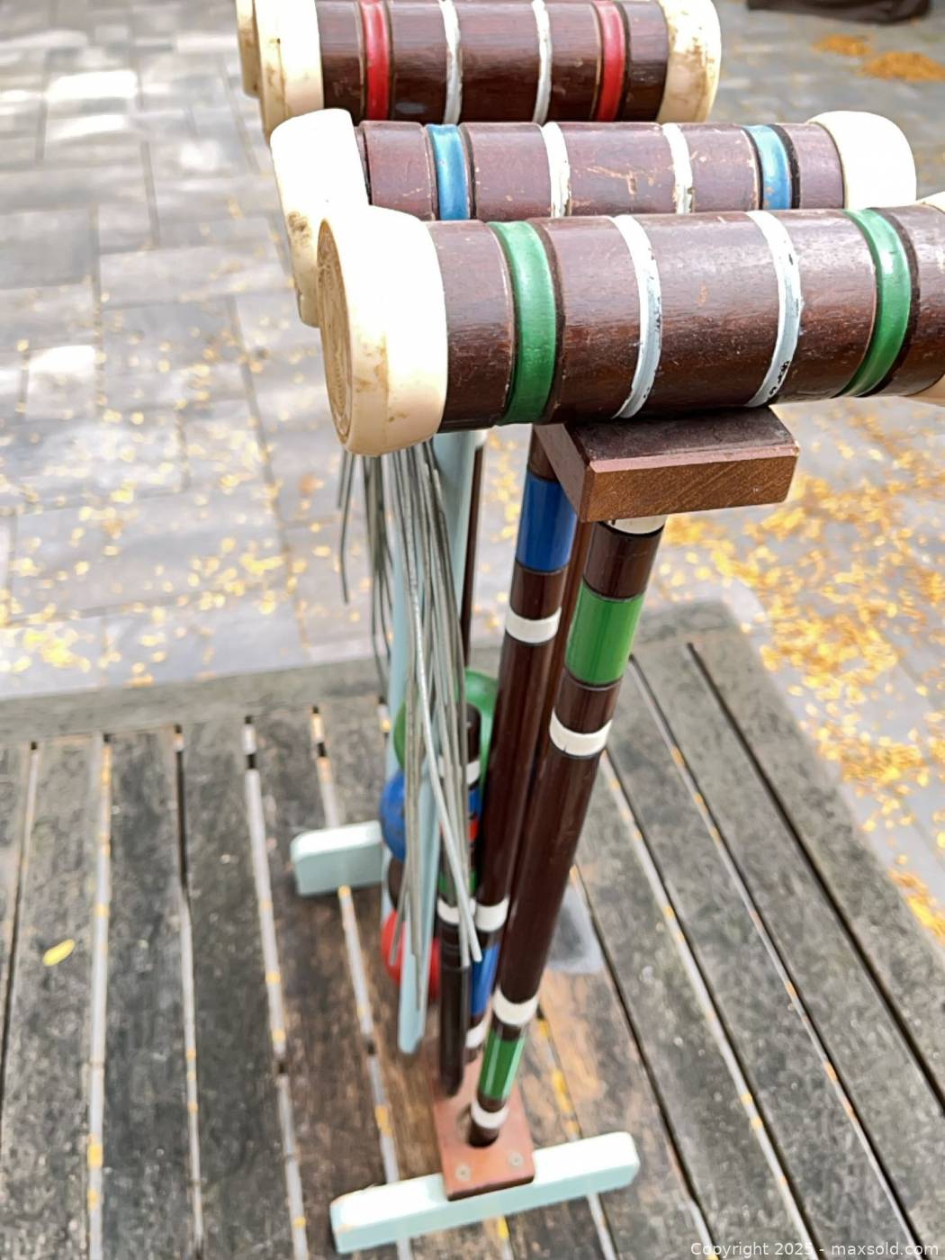 Wooden croquet lawn set with stand | Maxsold