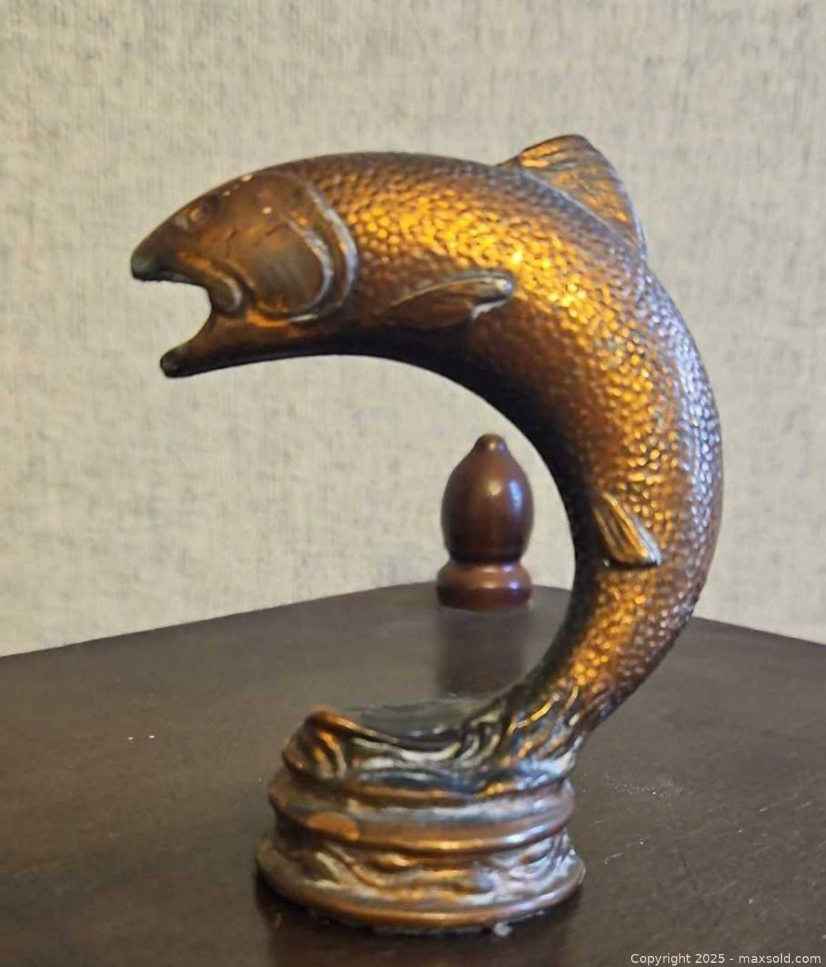 Vintage bronze salmon or trout figurine | Maxsold