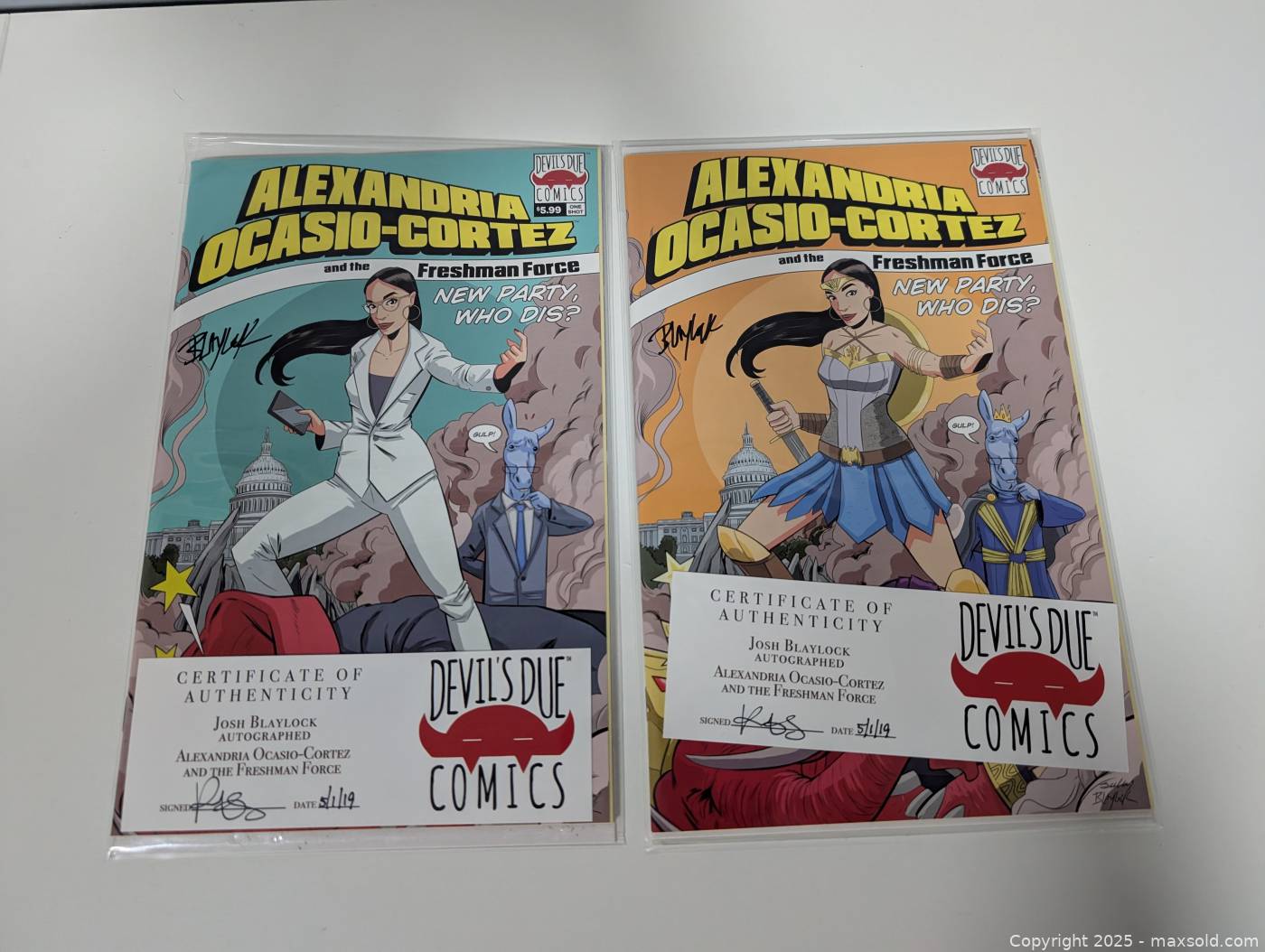 Alexandria Ocasio-Cortez Freshman Force signed comic pair | Maxsold