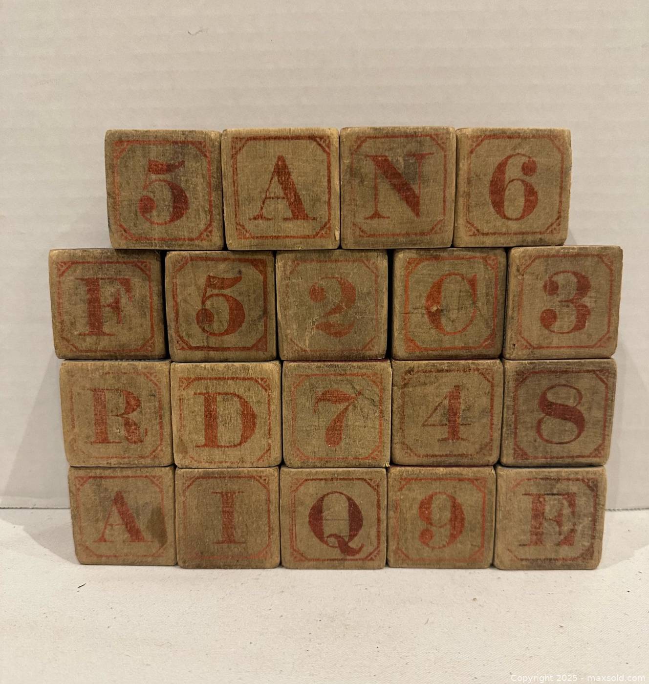 Antique wooden alphabet blocks | Maxsold
