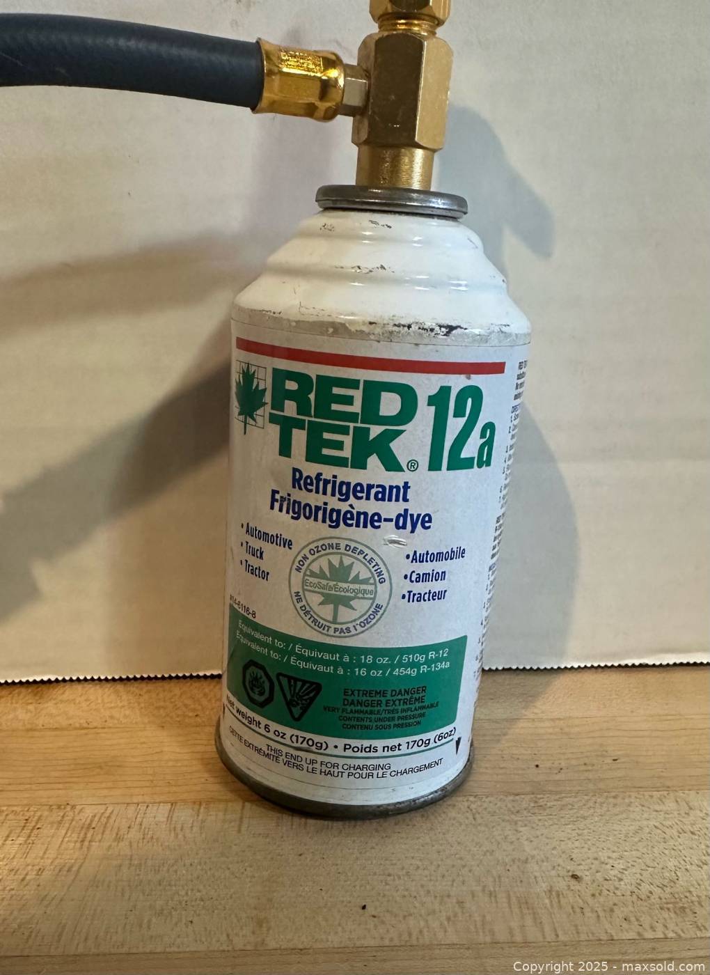 Red Tek 12a Refrigerant Can With Hose | Maxsold