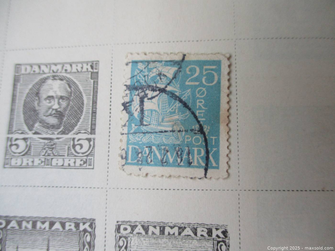 Denmark postage stamps on 1935 Scott album pages | Maxsold