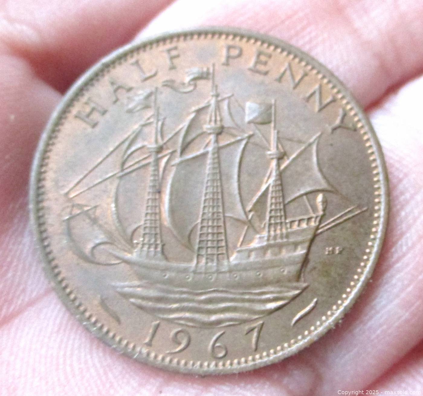 1967 Queen Elizabeth II Half Penny Coin | Maxsold