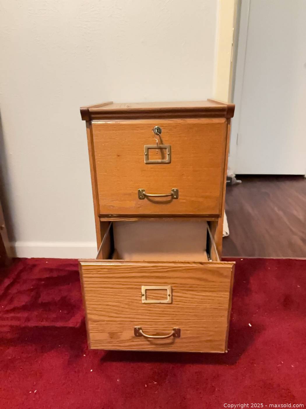 2-Drawer Oak Veneer File Cabinet | Maxsold