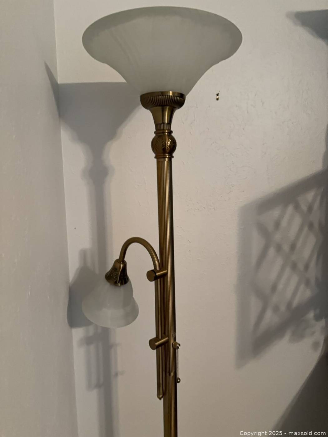 Antique Brass Torchiere Floor Lamp | Maxsold