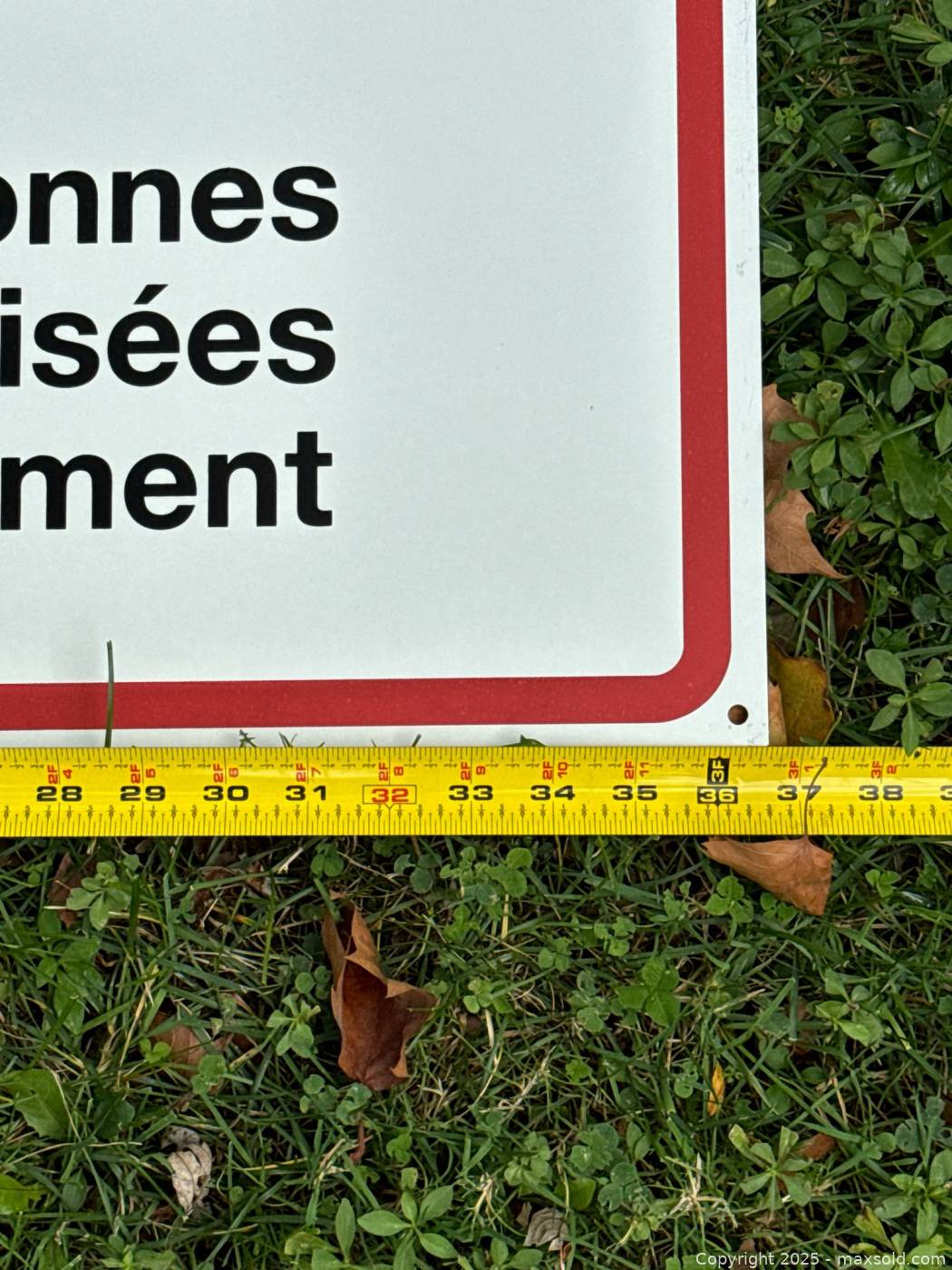 Bilingual aluminum safety sign, 36" x 18" | Maxsold