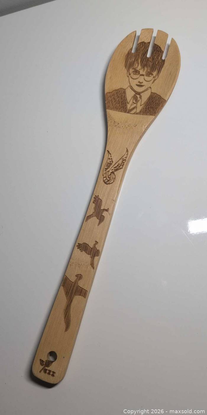 Harry Potter engraved bamboo forked spoon | Maxsold