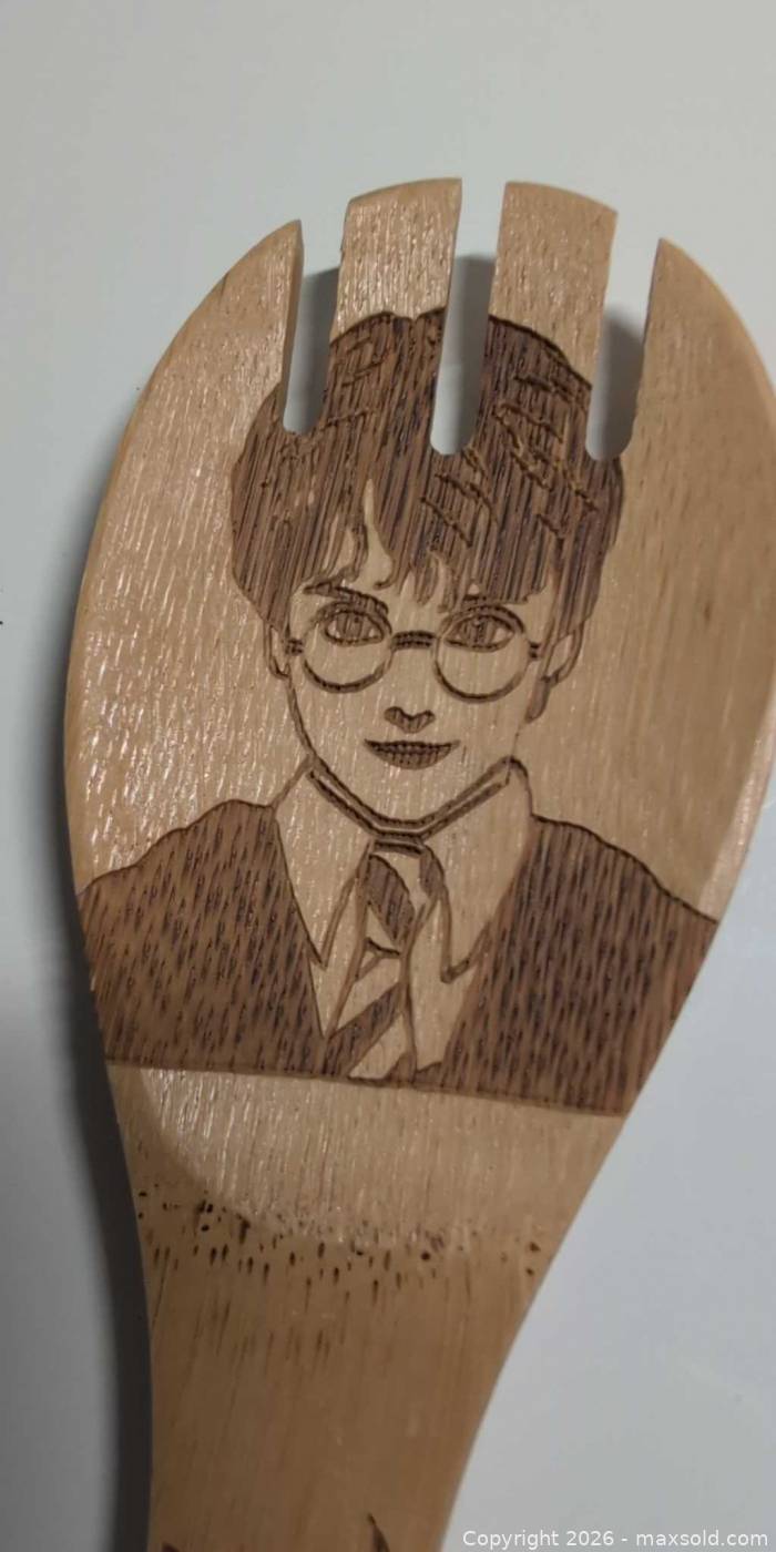 Harry Potter engraved bamboo forked spoon | Maxsold