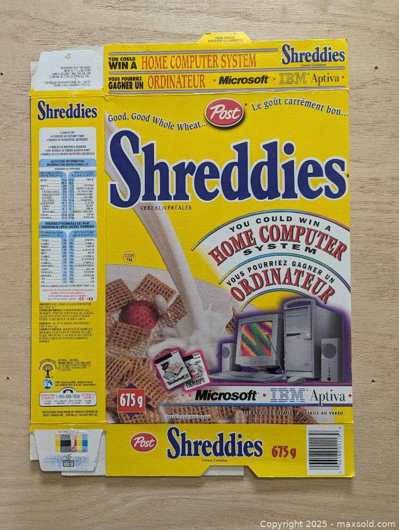 1995-1997 Shreddies cereal box lot, 5 pcs | Maxsold