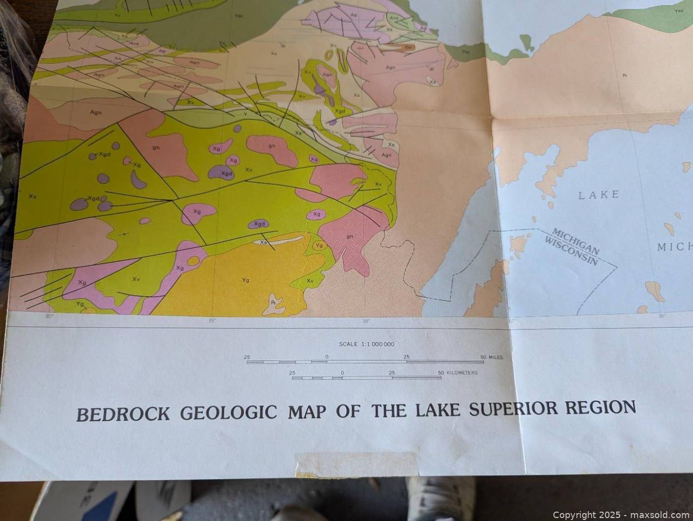 Bedrock Geologic Map of Lake Superior Region 78" x 30" | Maxsold