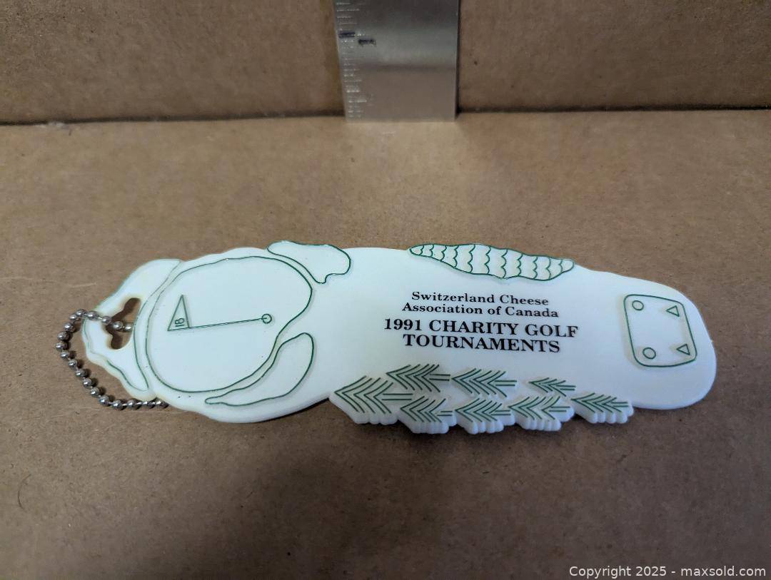 1991 Switzerland Cheese Association Charity Golf Plastic Bag Tag With ...