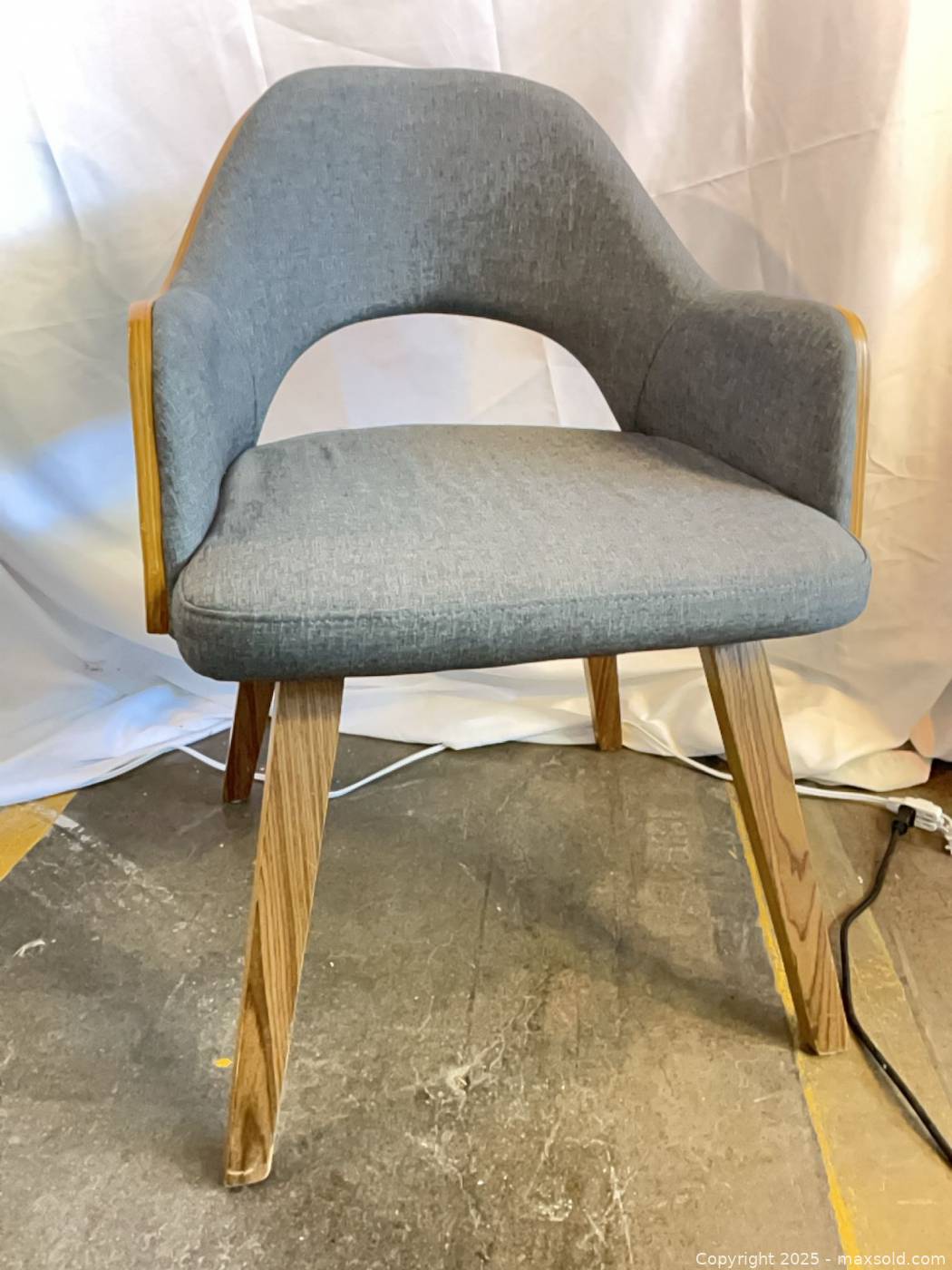 Mid-Century Modern Charcoal Gray Accent Chair | Maxsold
