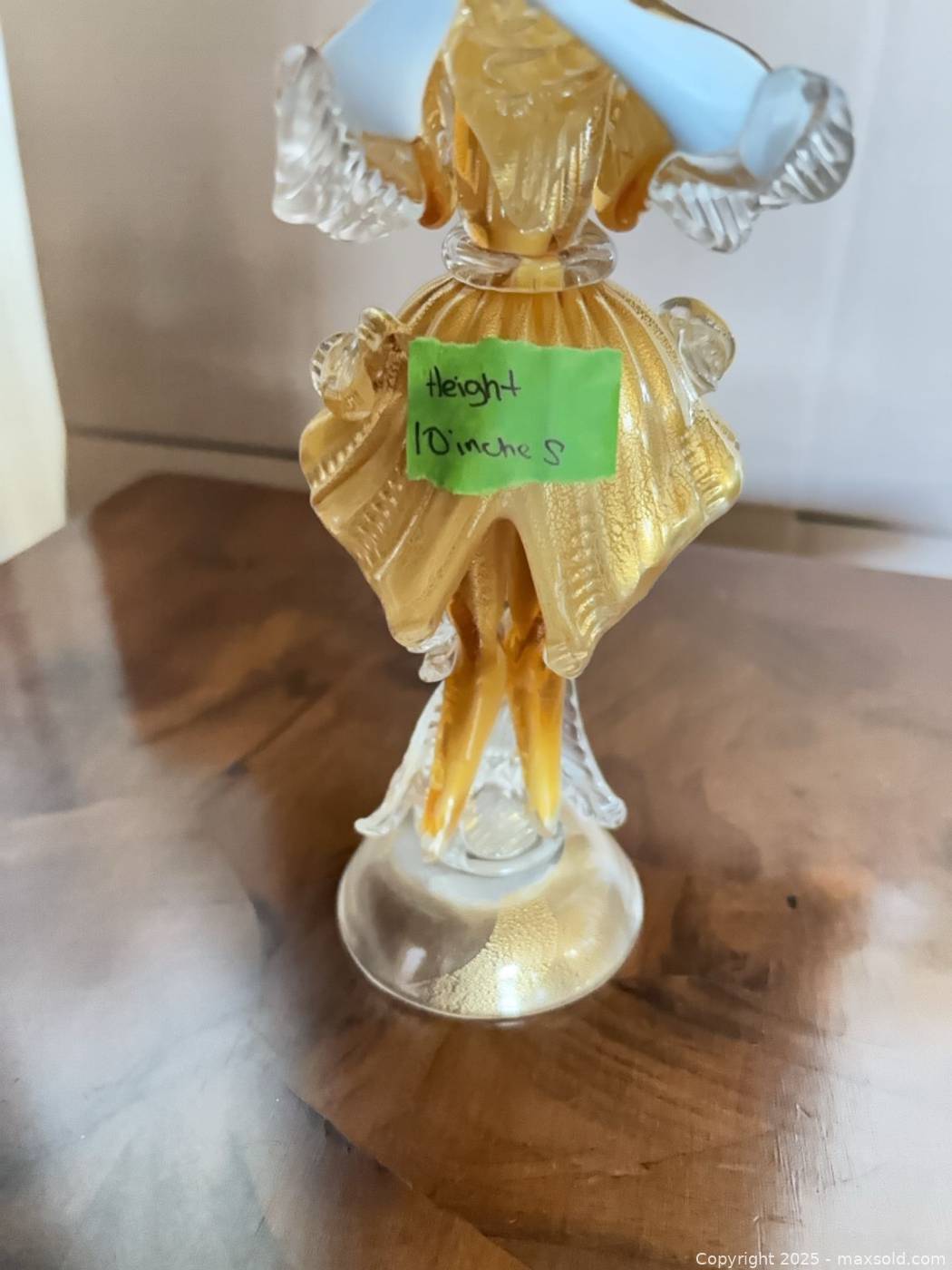 Murano blown glass dancer figurine on pedestal | Maxsold