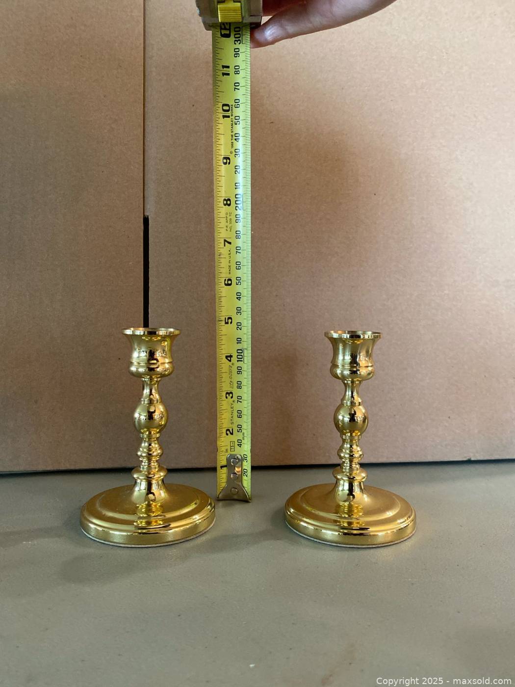 Pair Gold-Tone Oil Lamps & Glass Candlesticks | Maxsold