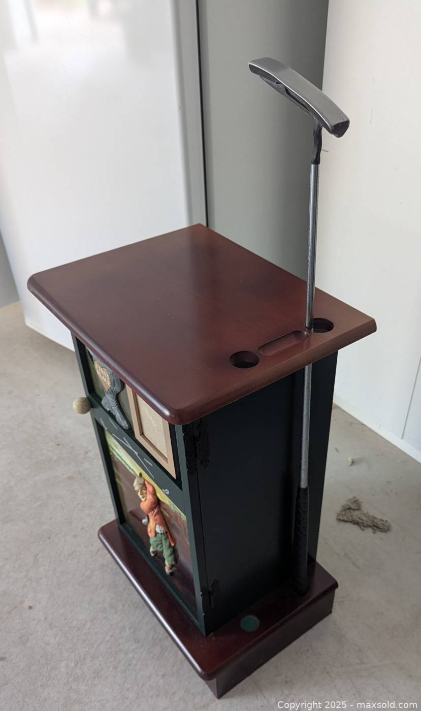 Golf Themed Wooden Storage Cabinet | Maxsold