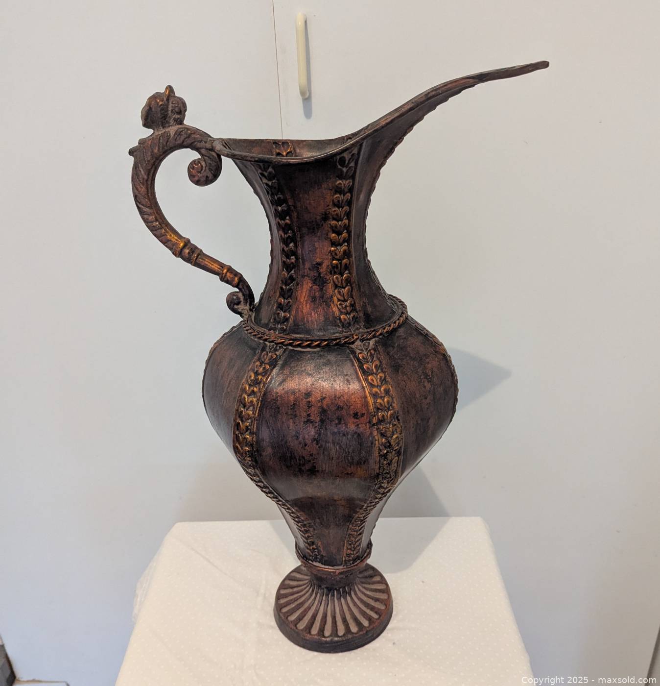 Decorative bronze-tone faux antique pitcher 16 in | Maxsold
