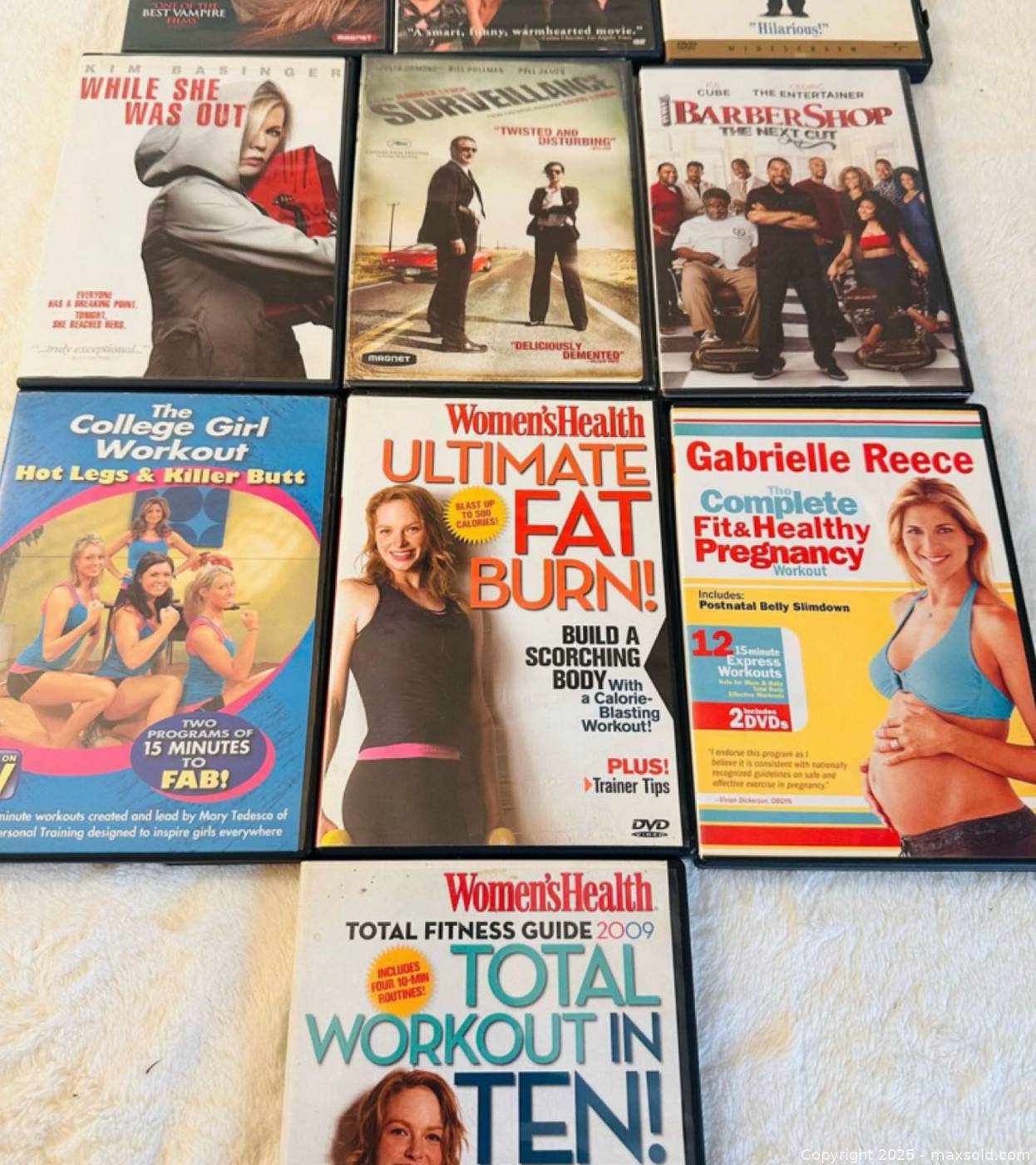 Lot of 10 DVDs – 6 Movies, 4 Fitness | Maxsold