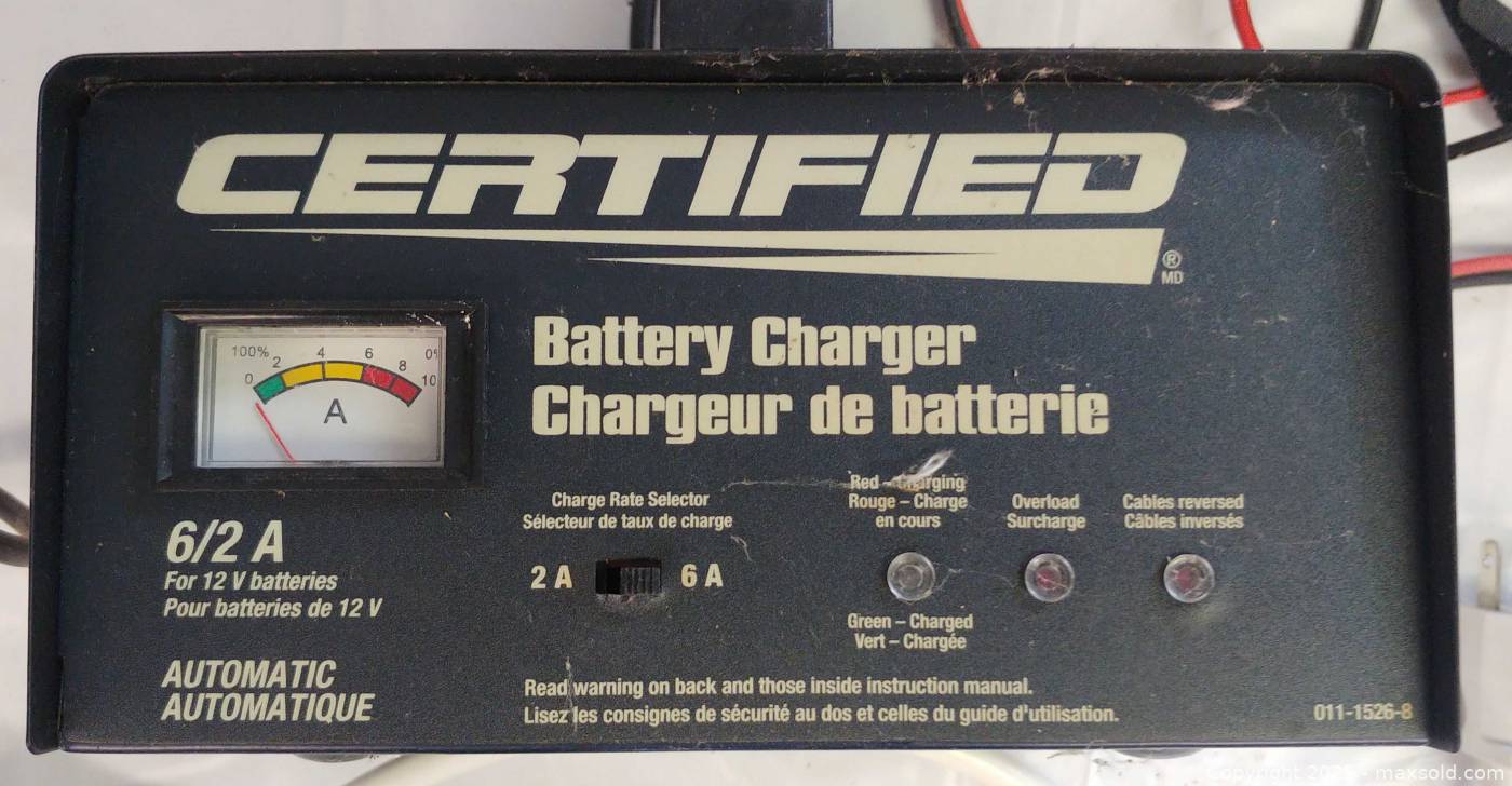 Certified 6/2A 12V Battery Charger With Power Bar | Maxsold
