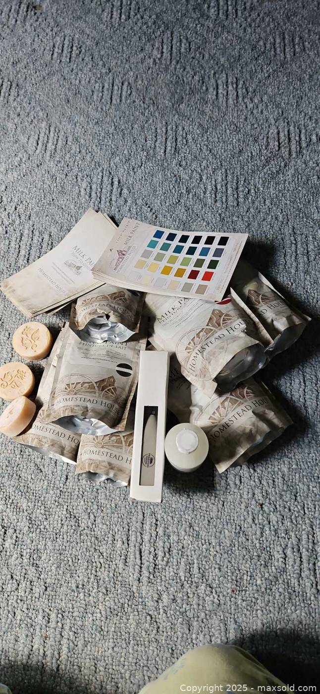 Homestead House Milk Paint Powder And Finishing Supplies | Maxsold