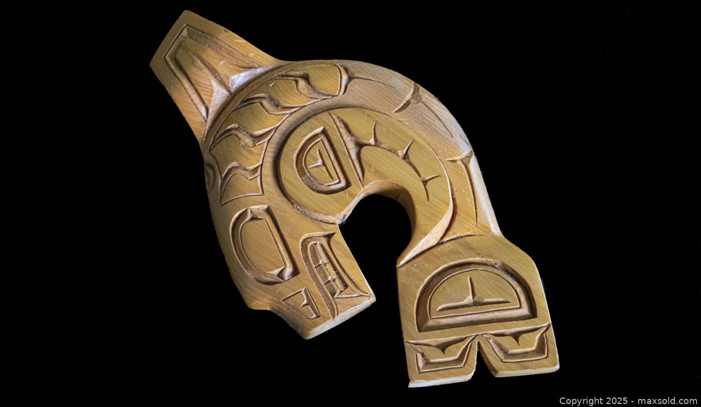Haida killer whale wood plaque carving | Maxsold