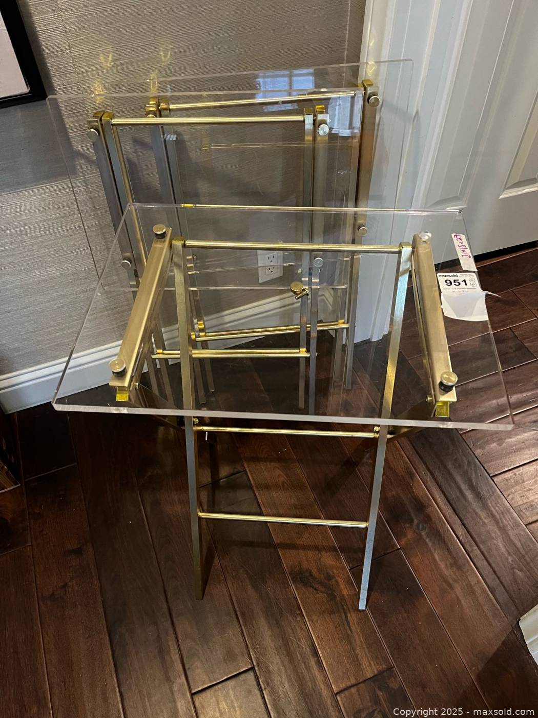 Set of 4 Folding Acrylic Tray Tables | Maxsold