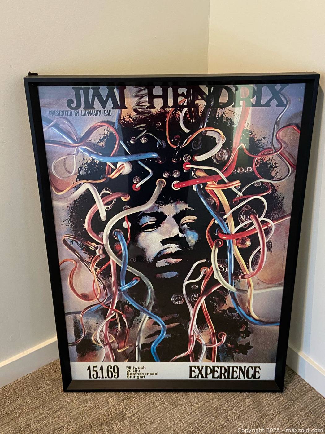 Jimi Hendrix framed concert poster print | Maxsold