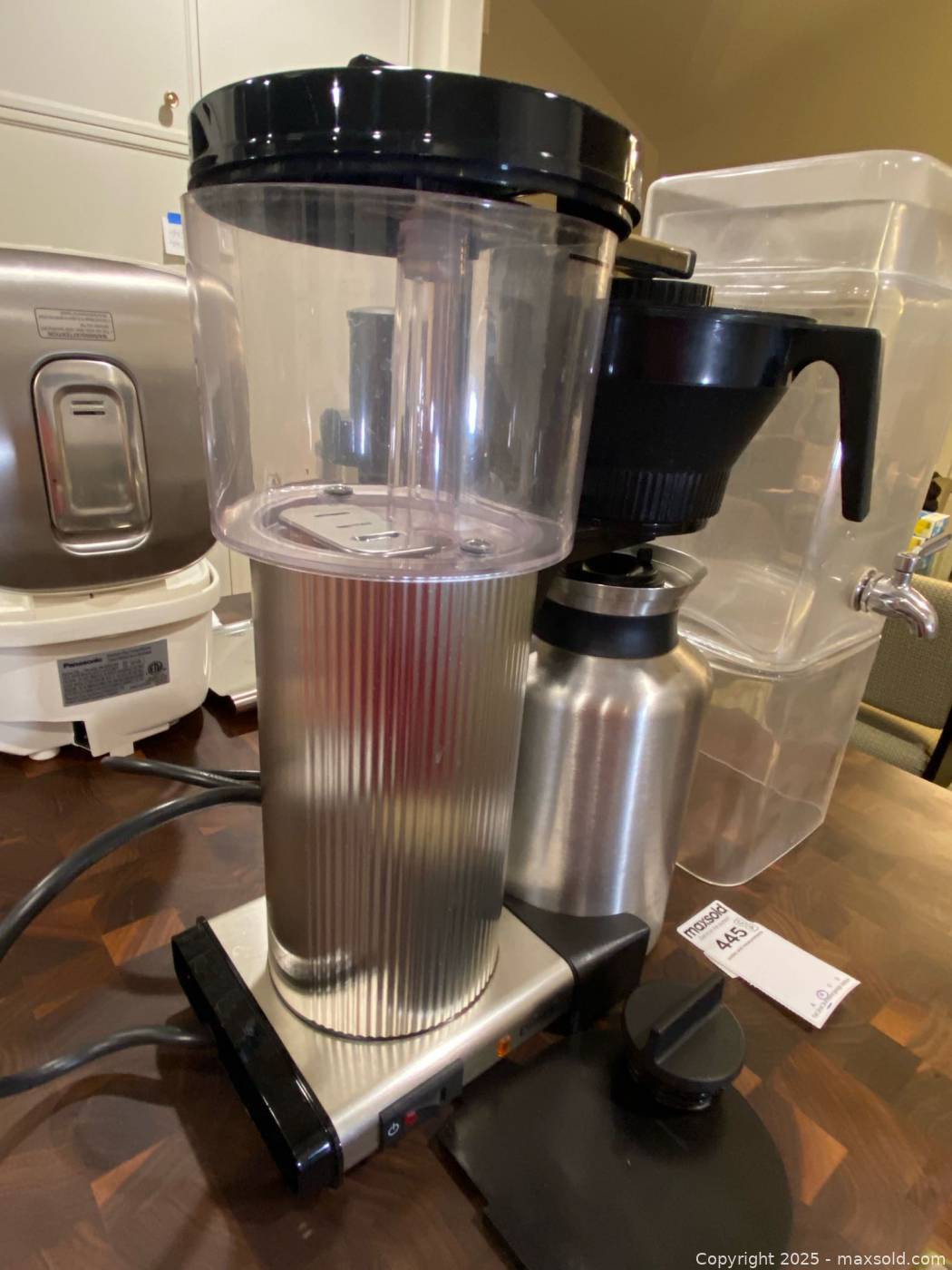 Moccamaster drip coffee brewer, thermal carafe and plastic beverage ...