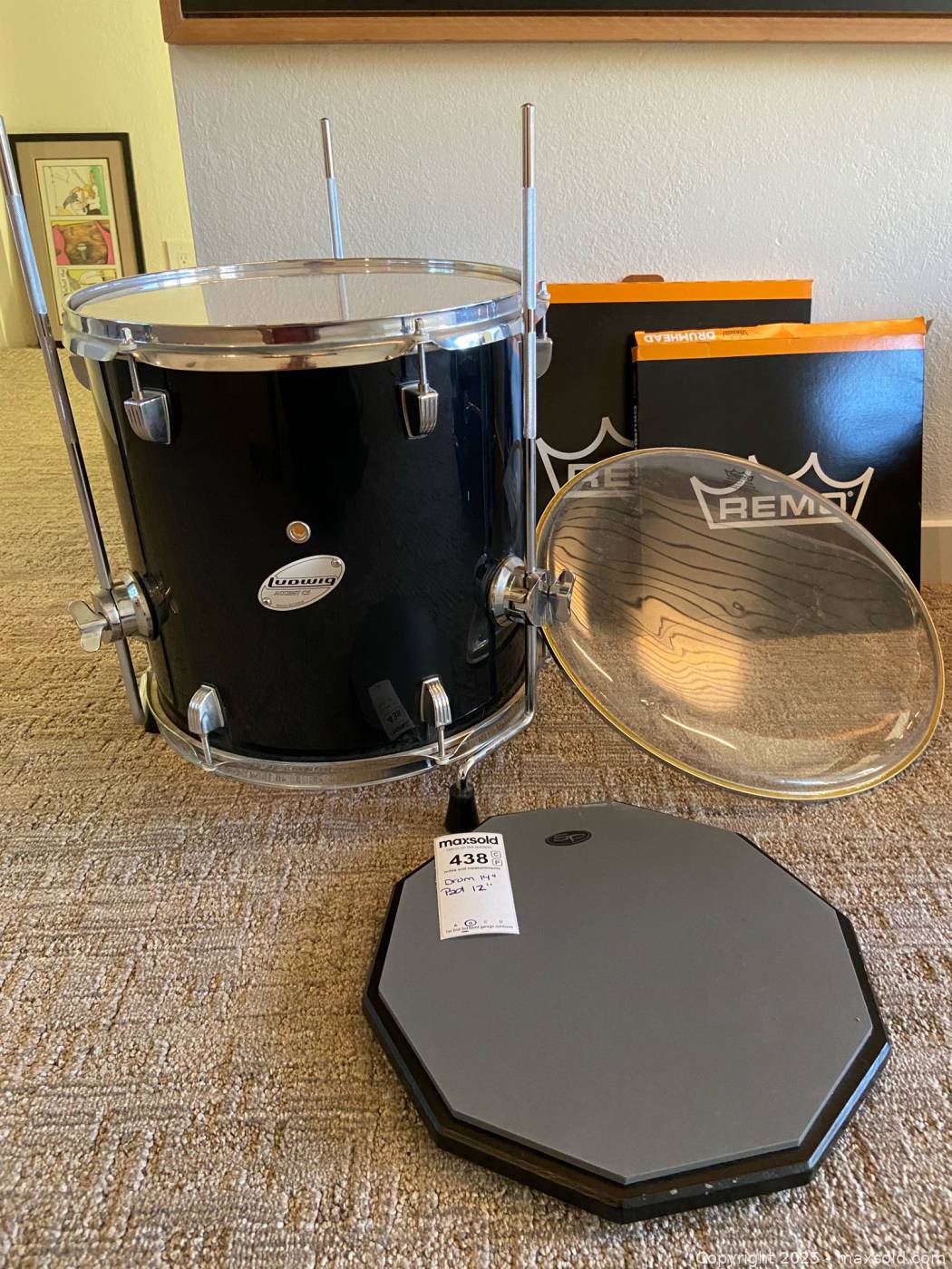Ludwig Accent CS 14" Floor Tom With Practice Pad And Remo Drumheads ...