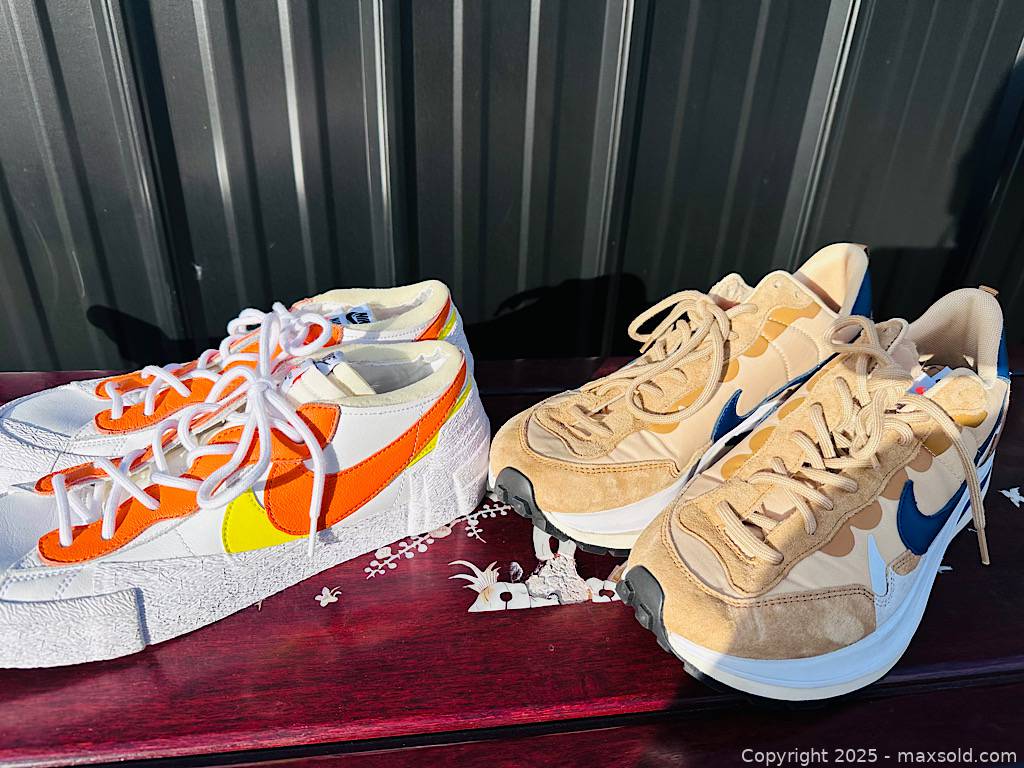 Nike Sacai sneakers size 10, two pairs | Maxsold