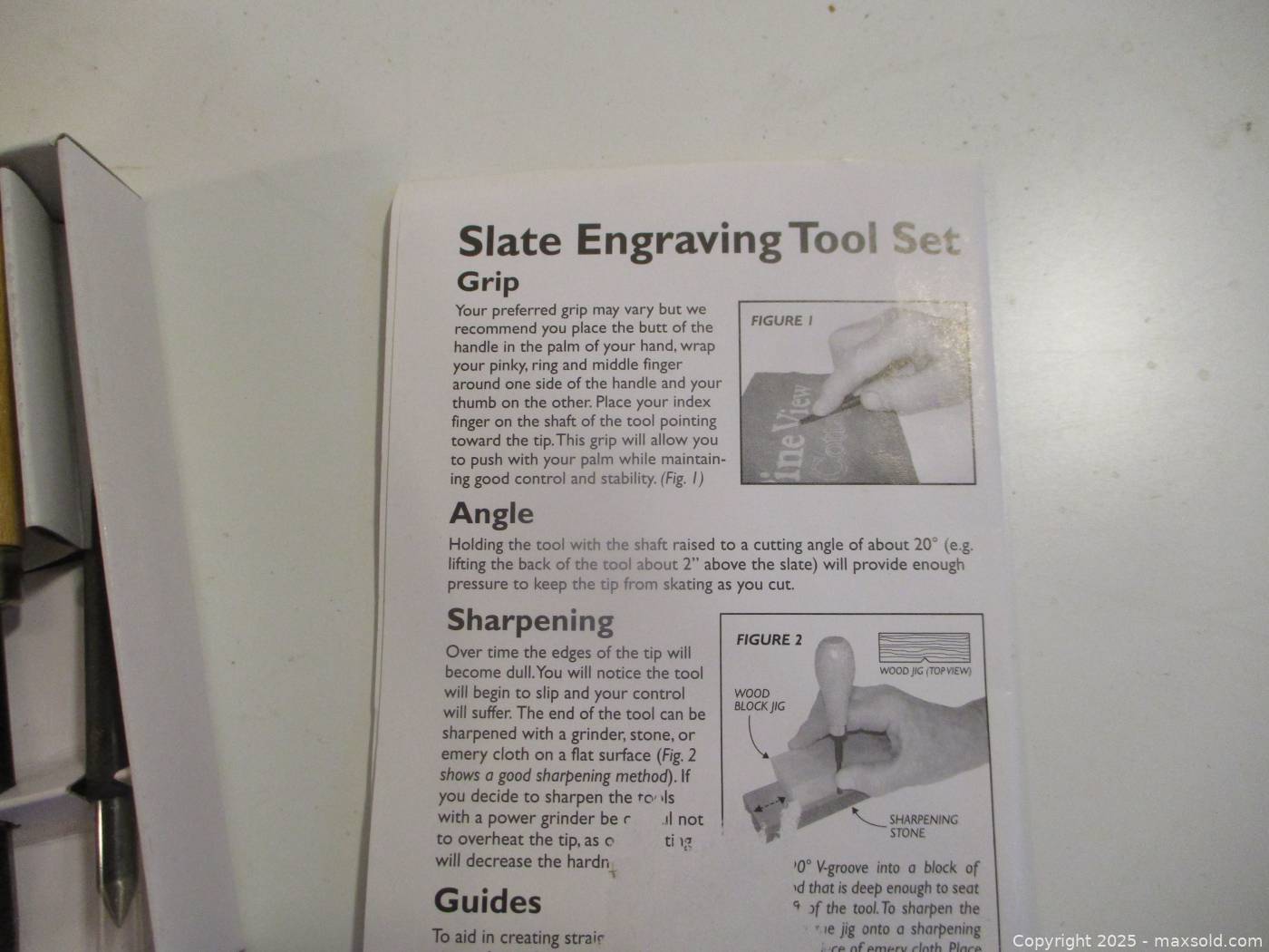 Lee Valley slate engraving tool set | Maxsold