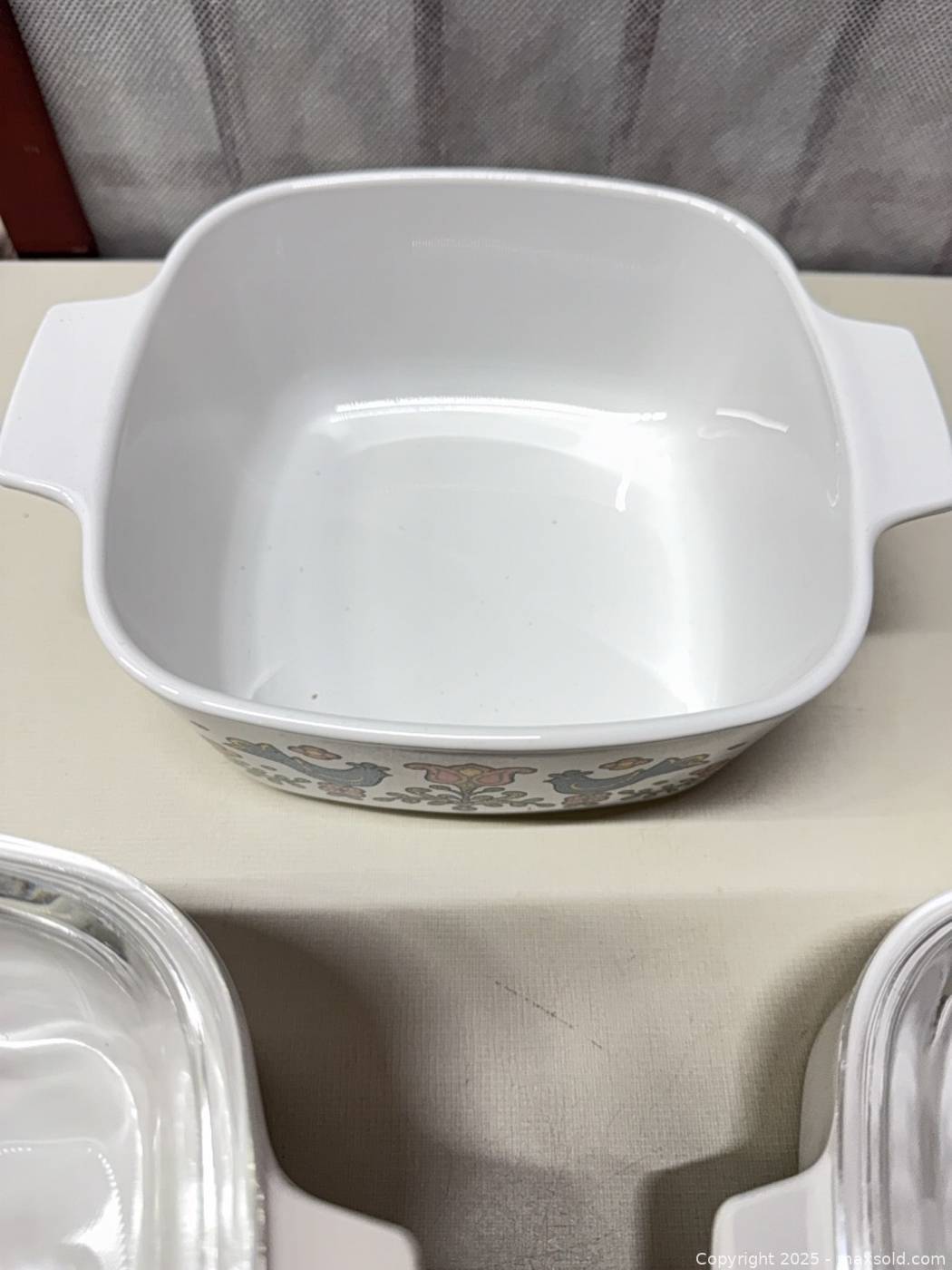 CorningWare Country Festival square casseroles with lids | Maxsold