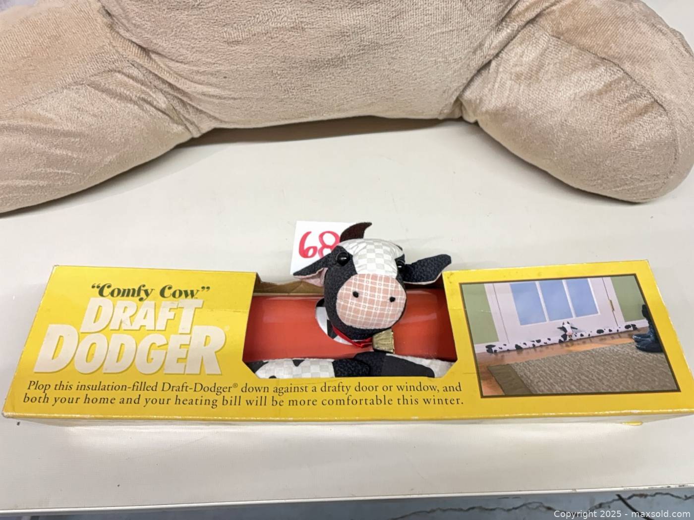 "Comfy Cow" draft dodger and backrest pillow | Maxsold