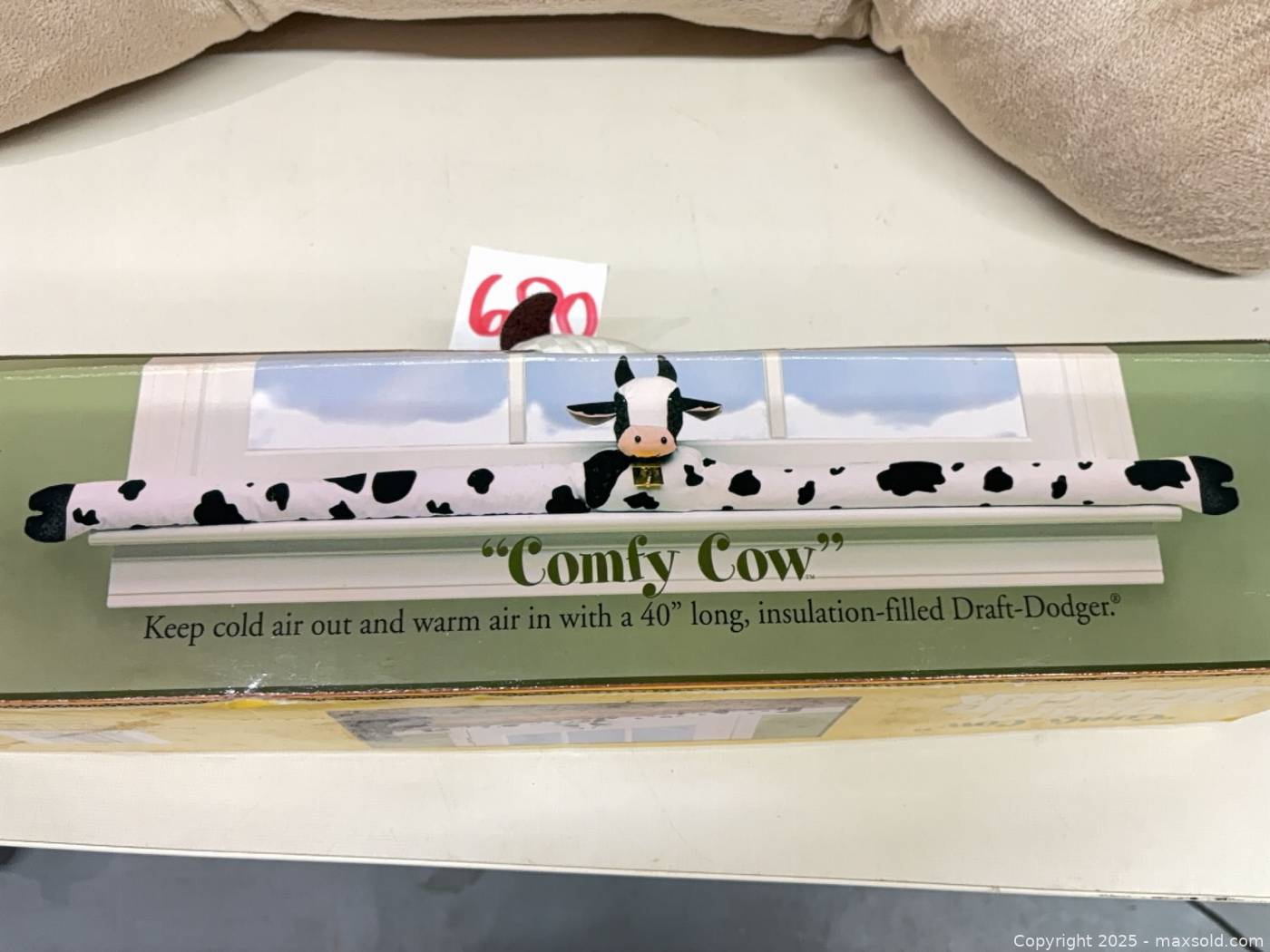 "Comfy Cow" draft dodger and backrest pillow | Maxsold