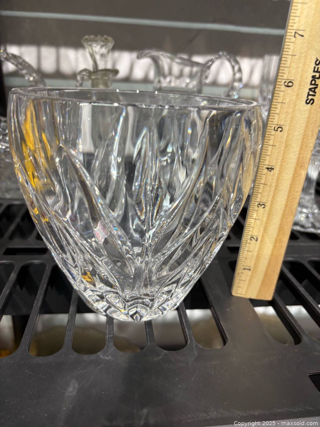Lot of 9 clear cut glass tableware pieces | Maxsold