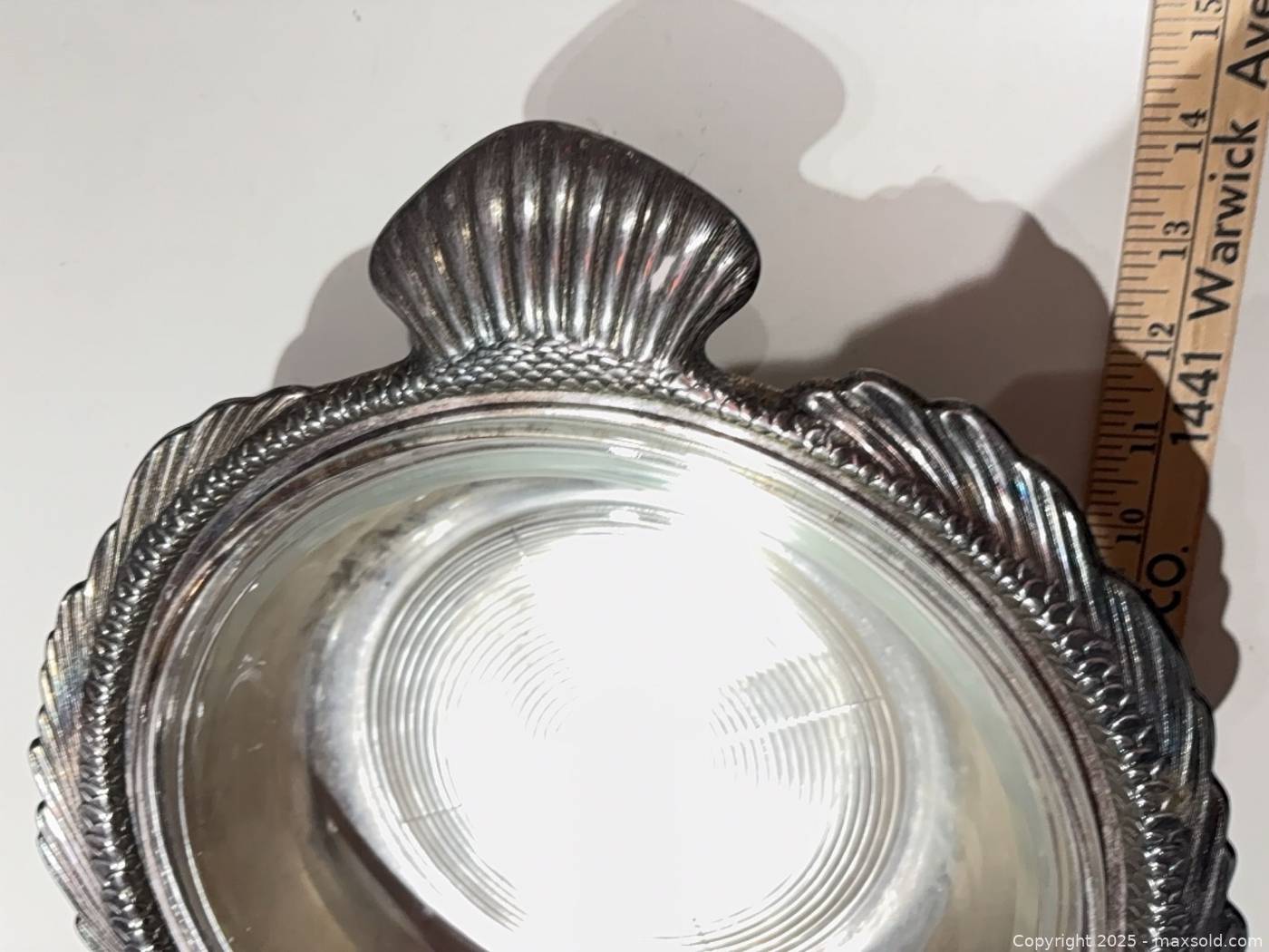 Gorham silver-plate fish bowl with insert and silver-plate divided ...