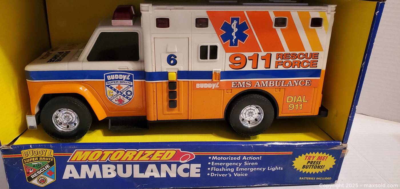 Buddy L 1994 12-inch Motorized Ambulance new in box | Maxsold