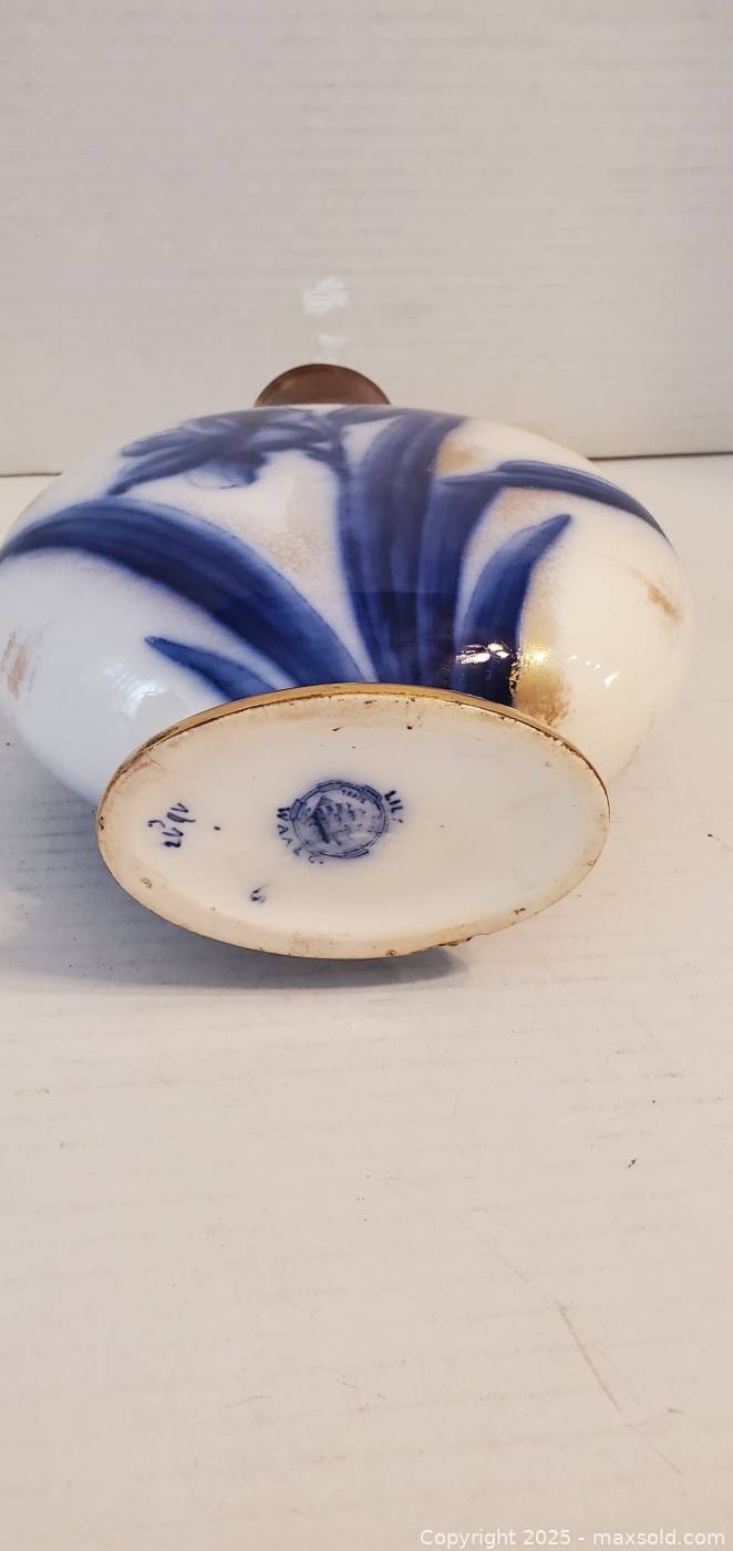 Blue and Gold Ceramic Asian Vase | Maxsold