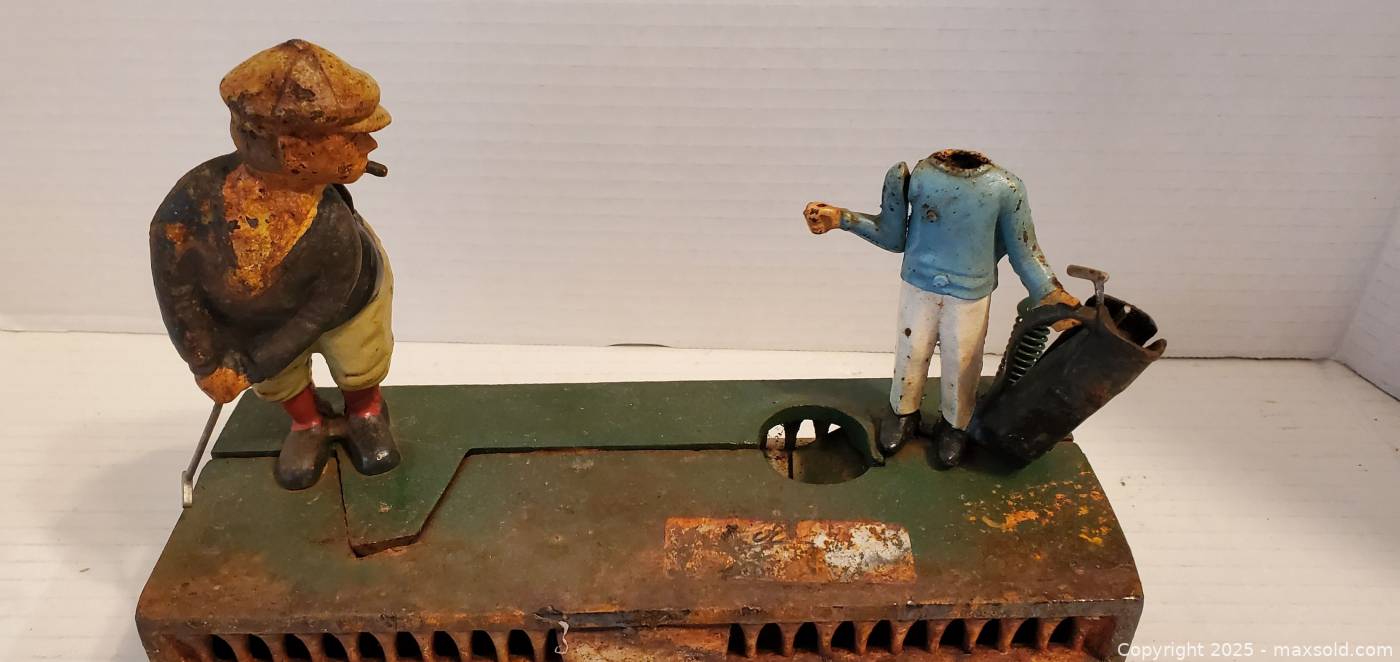 John Wright cast iron “Hole In One” golf mechanical bank | Maxsold