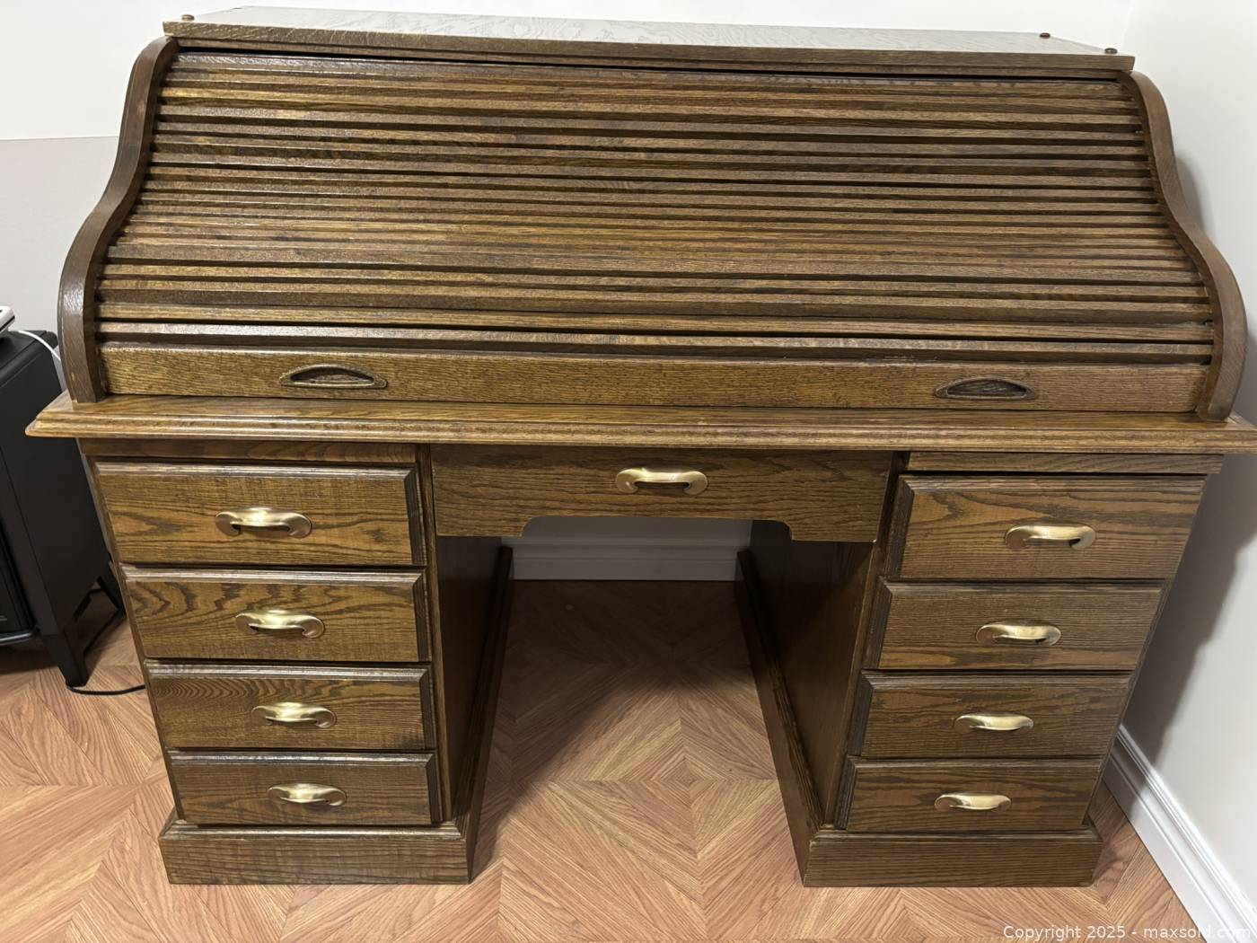 Solid Oak Roll-Top Secretary Desk | Maxsold