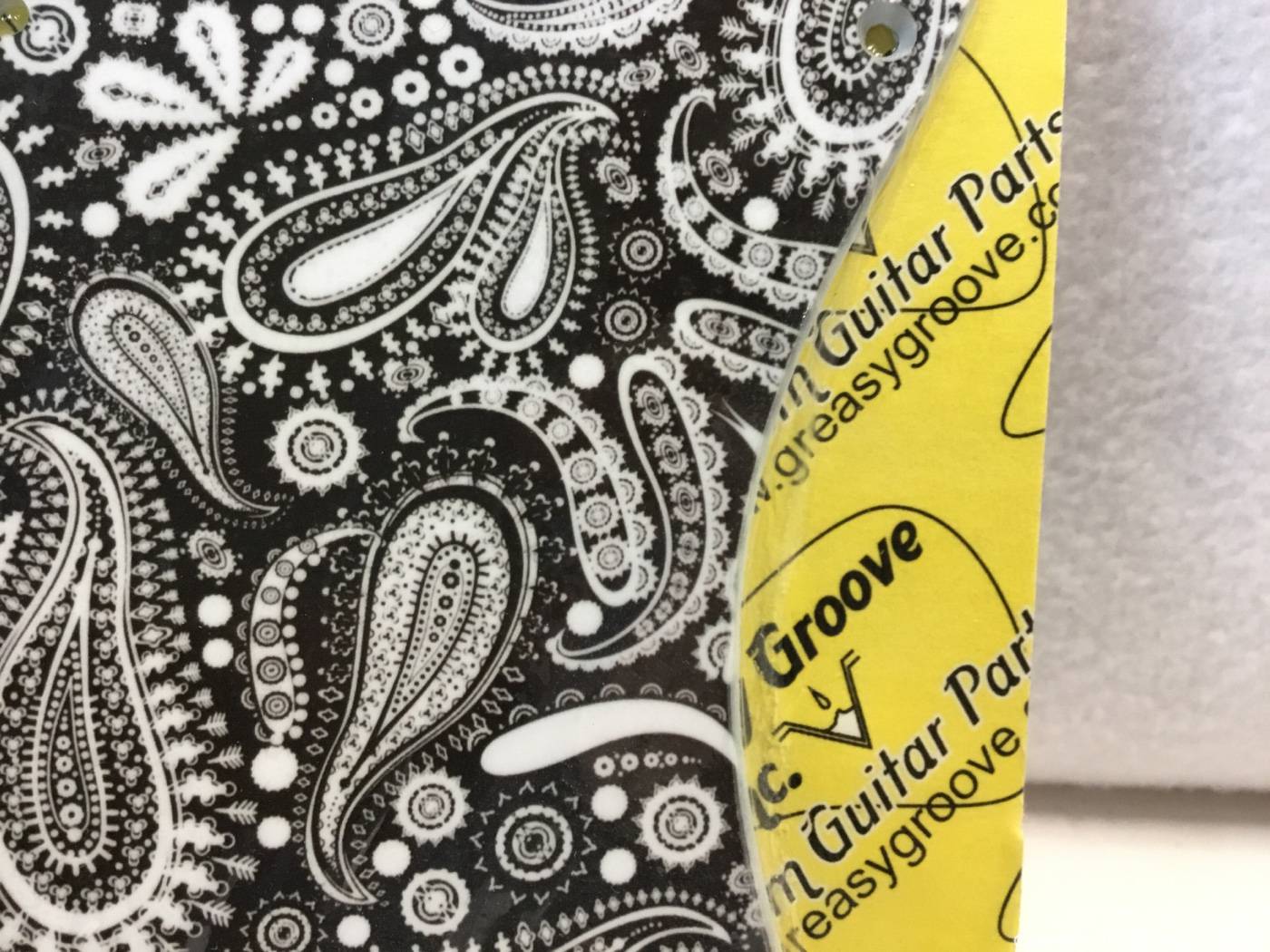 Greasy Groove paisley electric guitar pickguard | Maxsold
